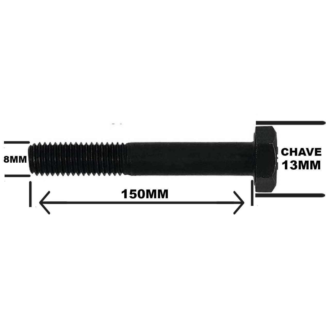 Parafuso Sextavado Aço 8.8 M8 x 150MM MA DIN 931 - Mixpar Parafusos ...